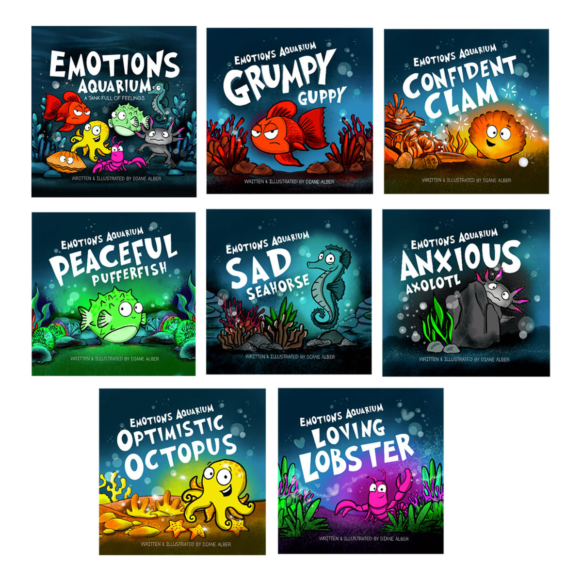 Emotions Aquarium 8 Book Box Set (Books 1-8: Axolotl, Guppy, Clam, Oct ...