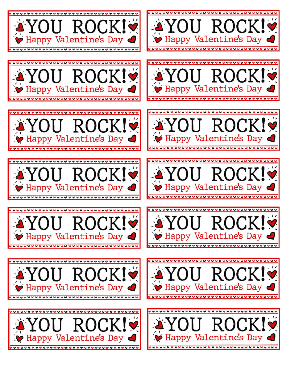 You Rock- Scribble Stone Valentine’s Day Printable – Diane Alber