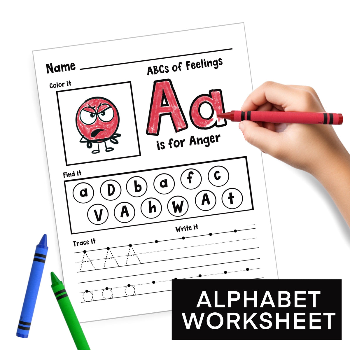 Feeling Alphabet Worksheets – Diane Alber