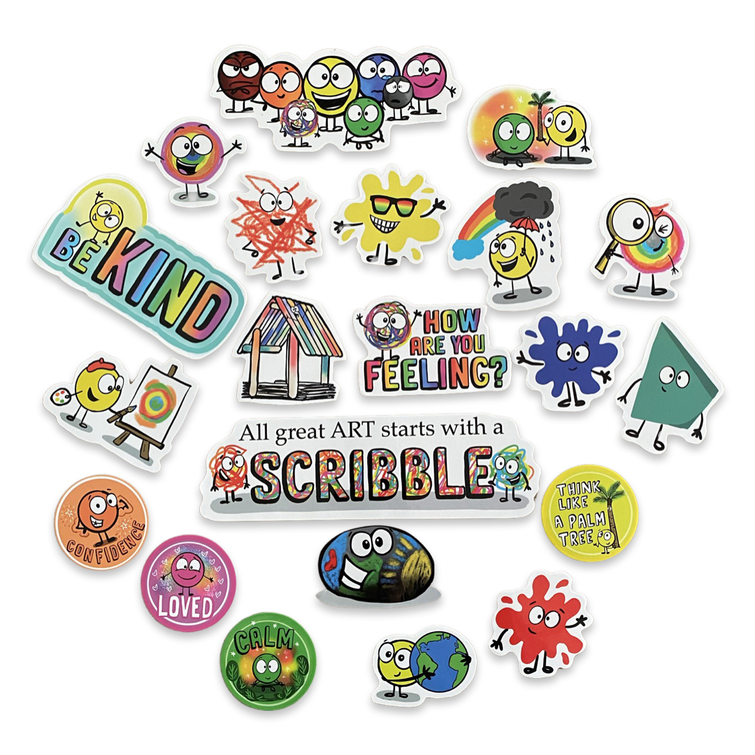 Waterproof SPOT and Scribble sticker Pack (22 Stickers) – Diane Alber