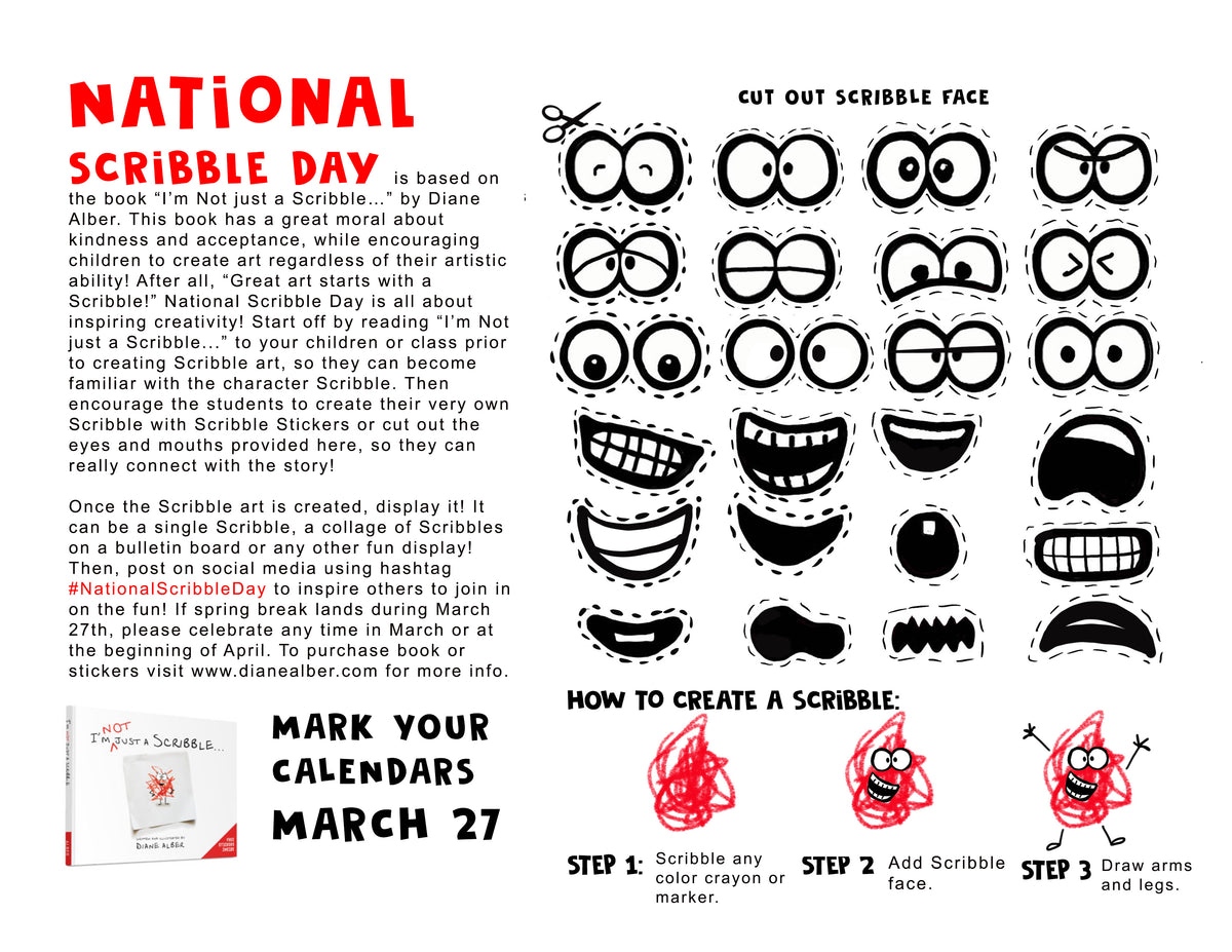 National Scribble Day Printout – Diane Alber